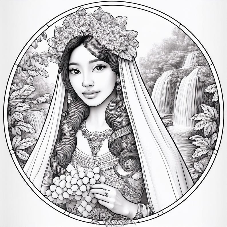 Brides & Beauties (50 Coloring Pages for Brides, Bridesmaids, and ...