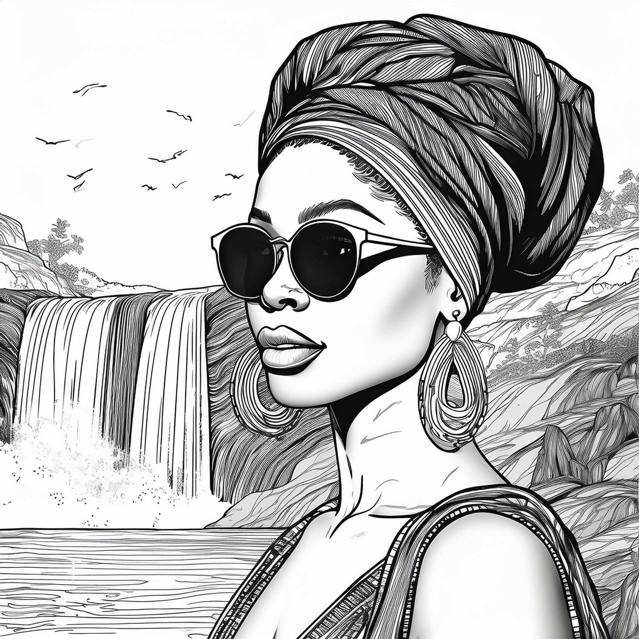Poetic Princess (55 Coloring Pages of Beautiful African Women) - Etsy
