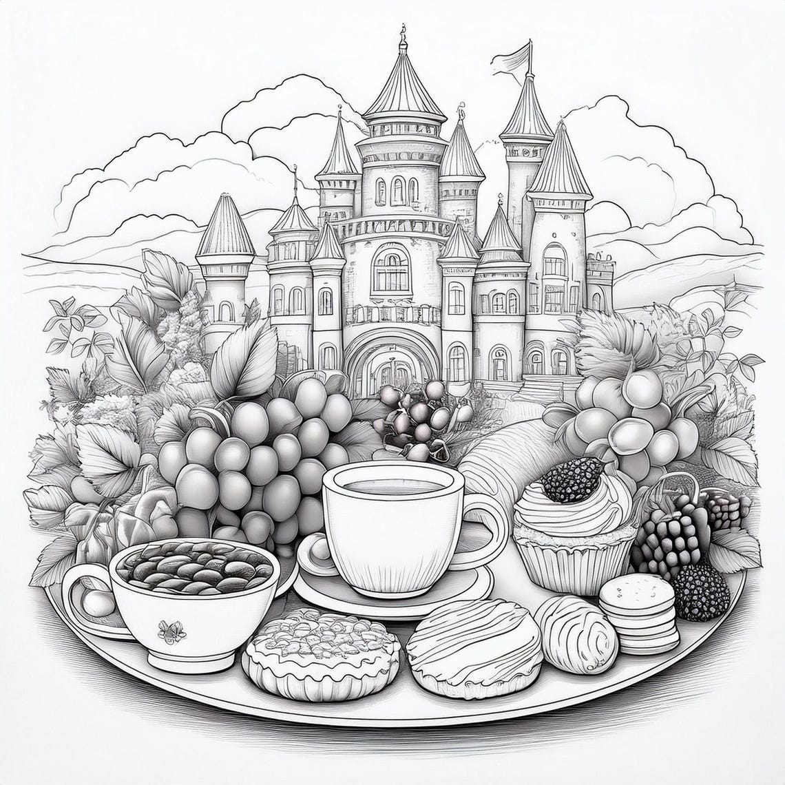 Level 2 of Foodie Fun Coloring Pages: 25 Digital Coloring Pages of Food ...