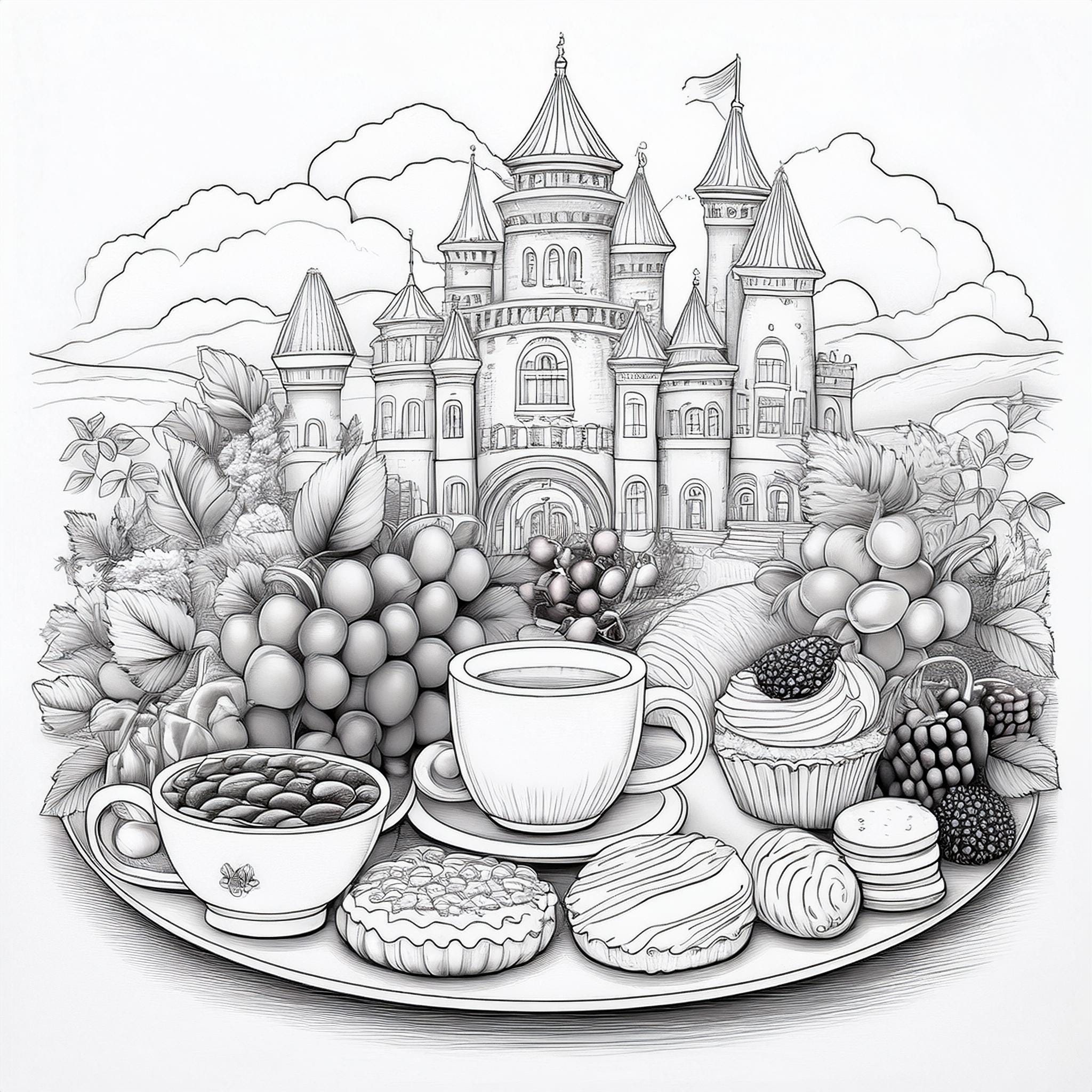 Level 2 of Foodie Fun Coloring Pages: 25 Digital Coloring Pages of Food ...