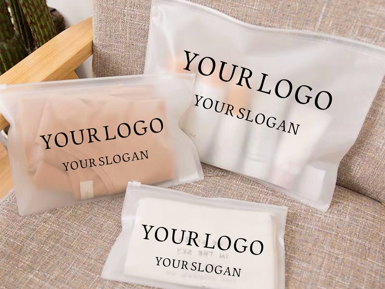 Personalized Frosted Zipper Bags With Logo Printedzip Lock Etsy