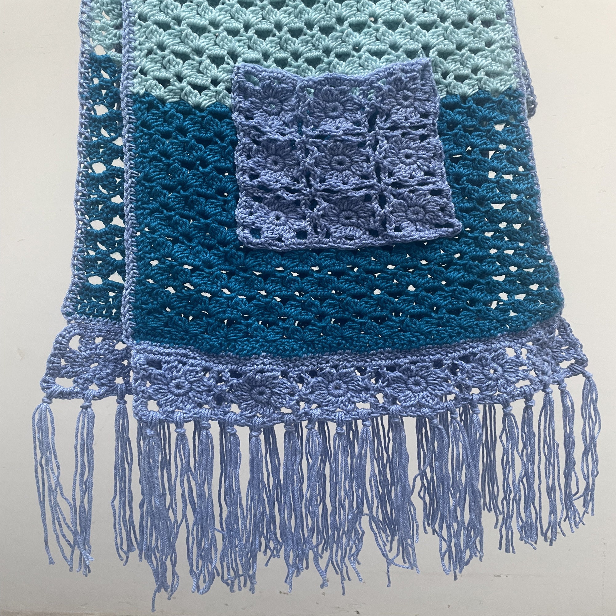 Easy Crochet Shawl Pattern Beginner, Crochet Pocket Shawl Scarf Pattern ...