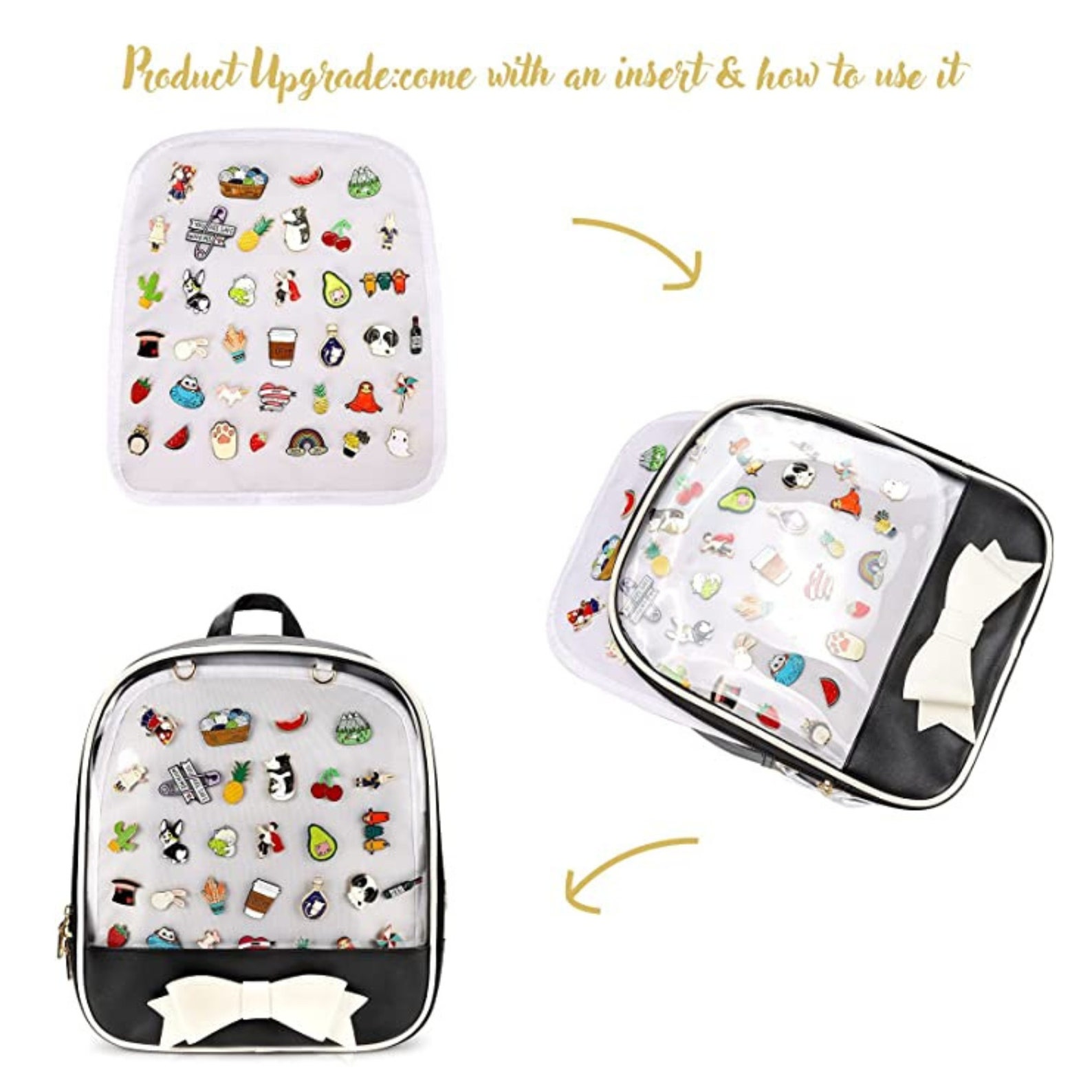 Ita Bag Backpack Bowknot Kawaii Pin Display Backpack Bag With - Etsy