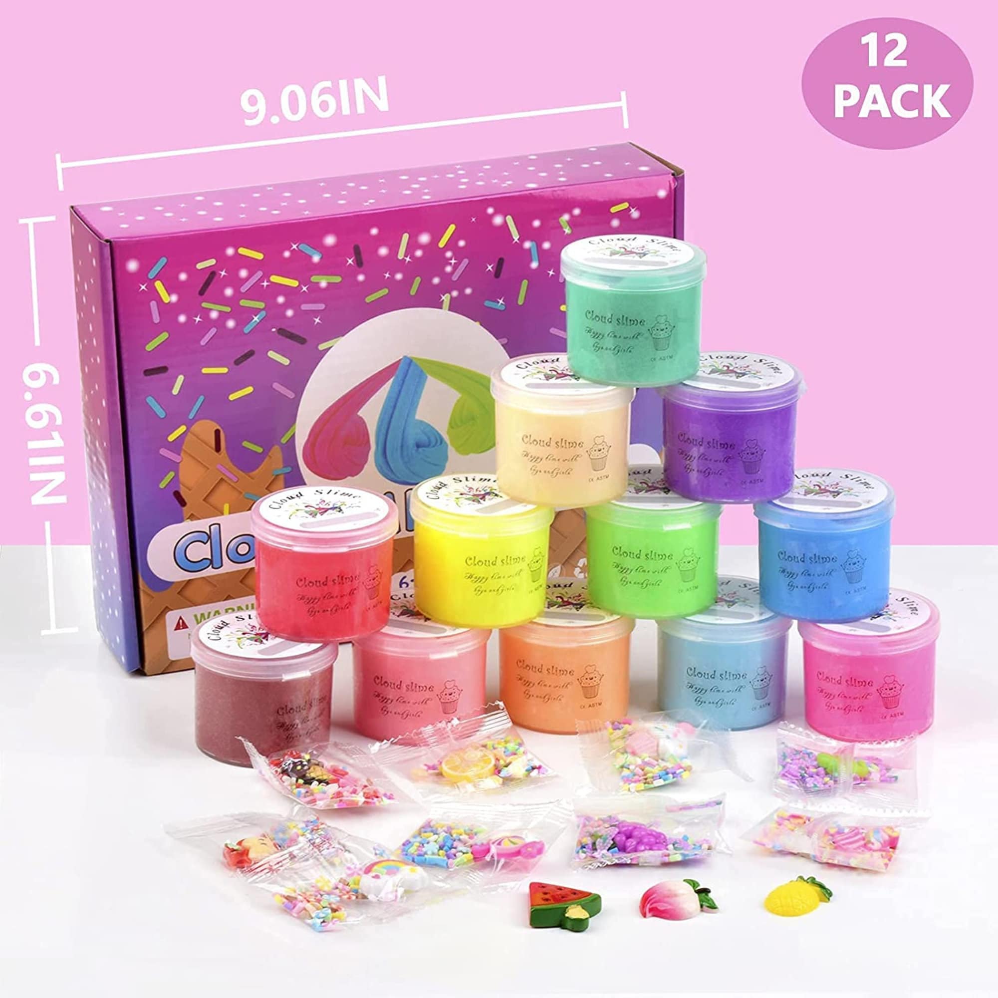 Super Slime With 12 Pack Premium Cloud Slime Kit, Include Candy Ice ...