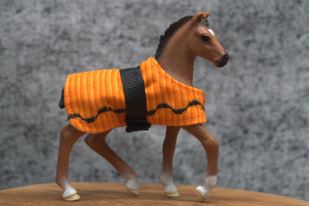 Orange and Black Blanket for Schleich Scale FOAL Model Horses - Etsy