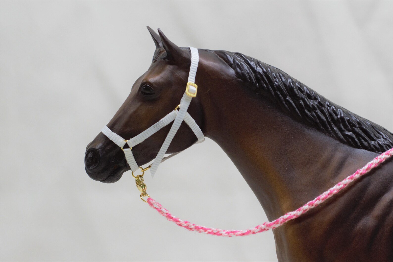 Traditional Scale White Model Horse Halter With 3 Lead Ropes - Etsy