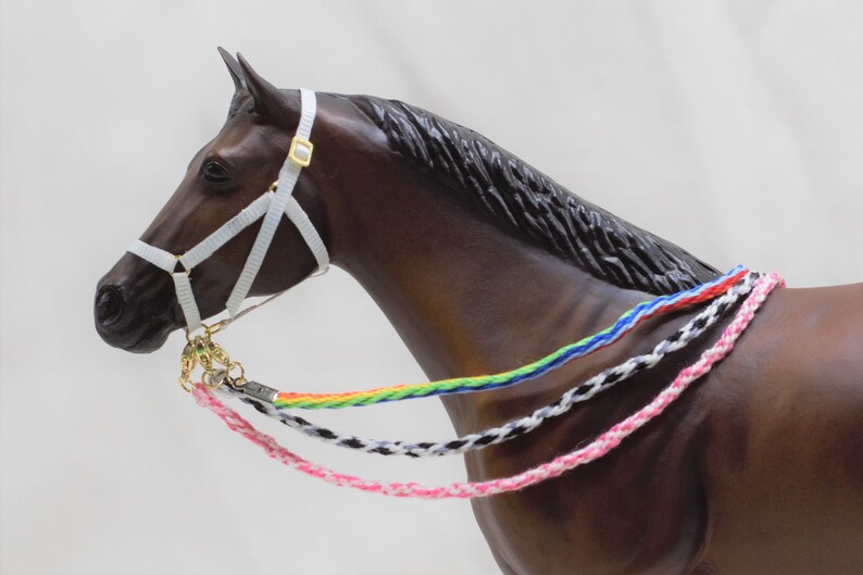 Traditional Scale White Model Horse Halter With 3 Lead Ropes - Etsy