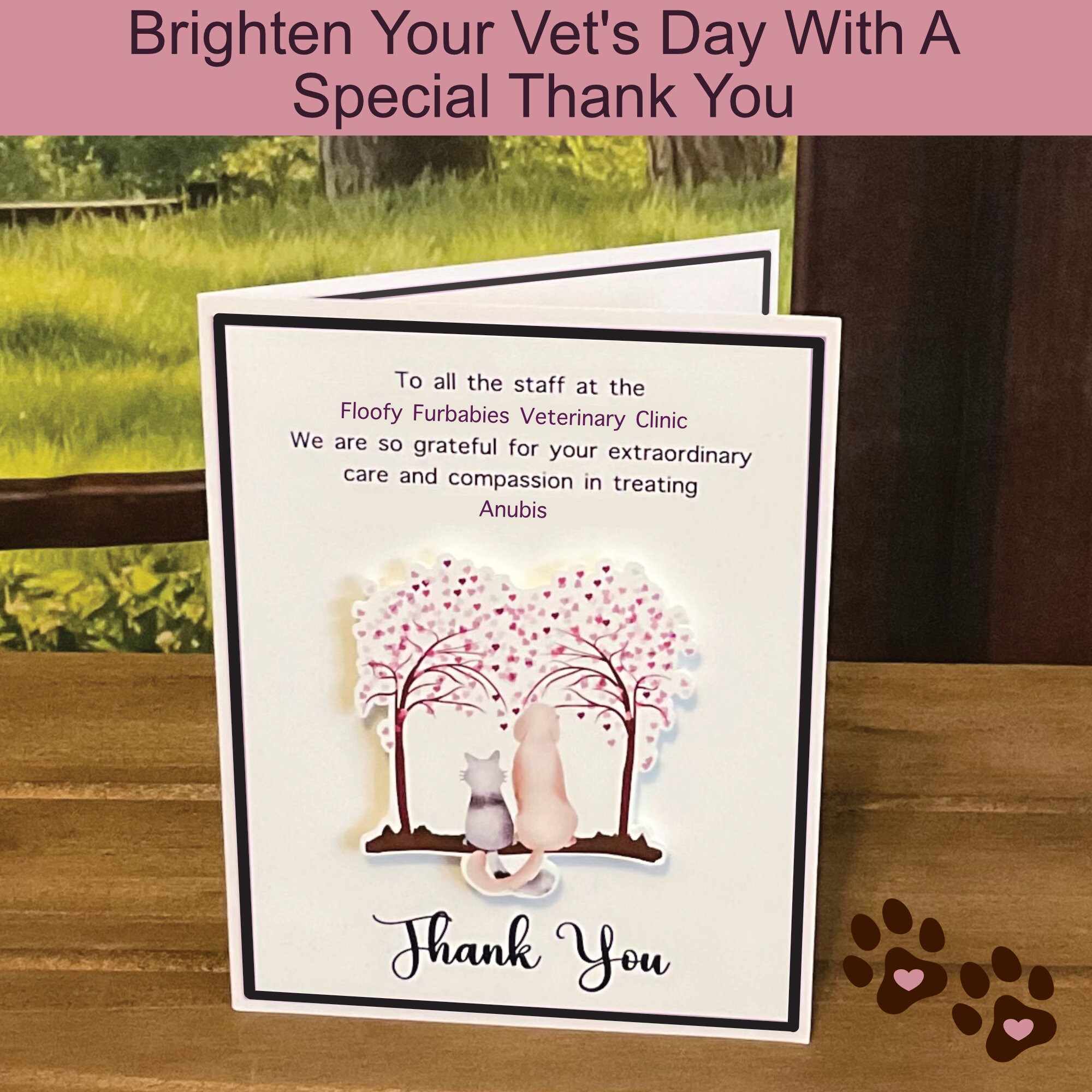 Handmade Cute Customizable Thank You Card for Vets | Personalized ...