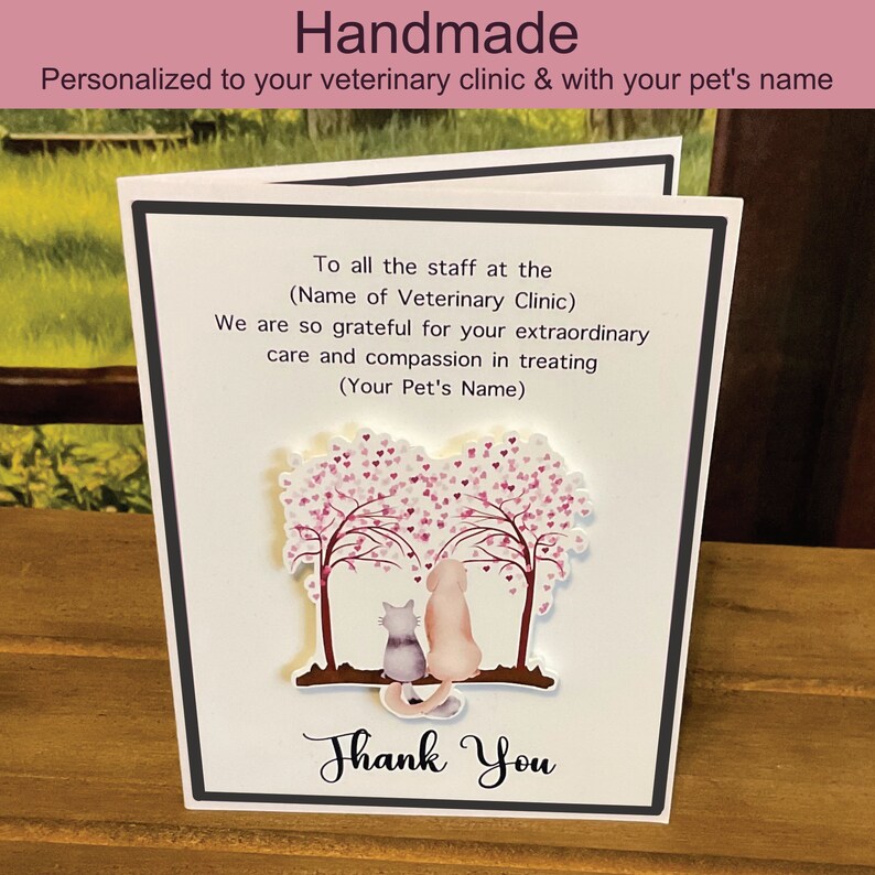 Handmade Cute Customizable Thank You Card for Vets | Personalized ...