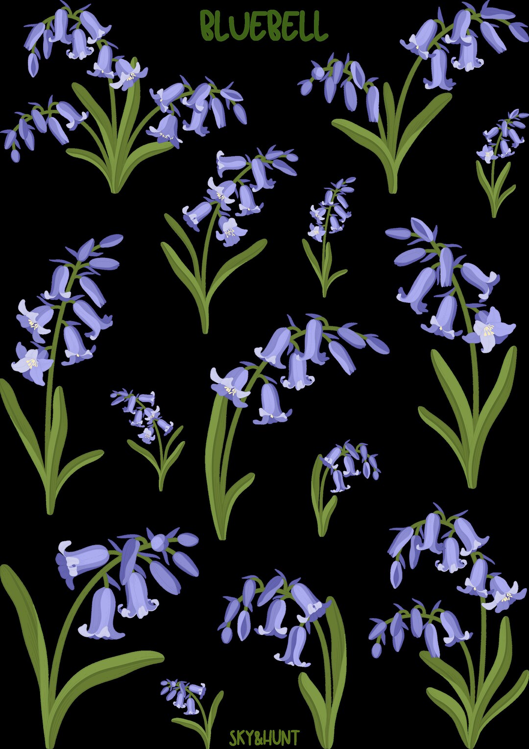 Flowers Sticker Sheet Bluebell Nature Stickers Planner - Etsy