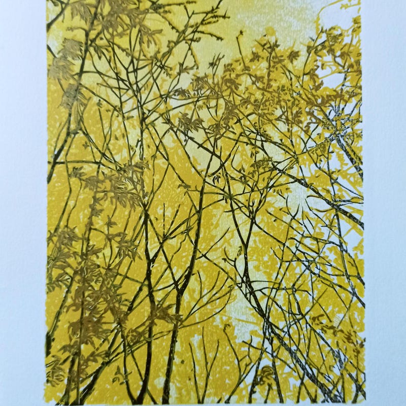 Trees Linocut - Etsy UK