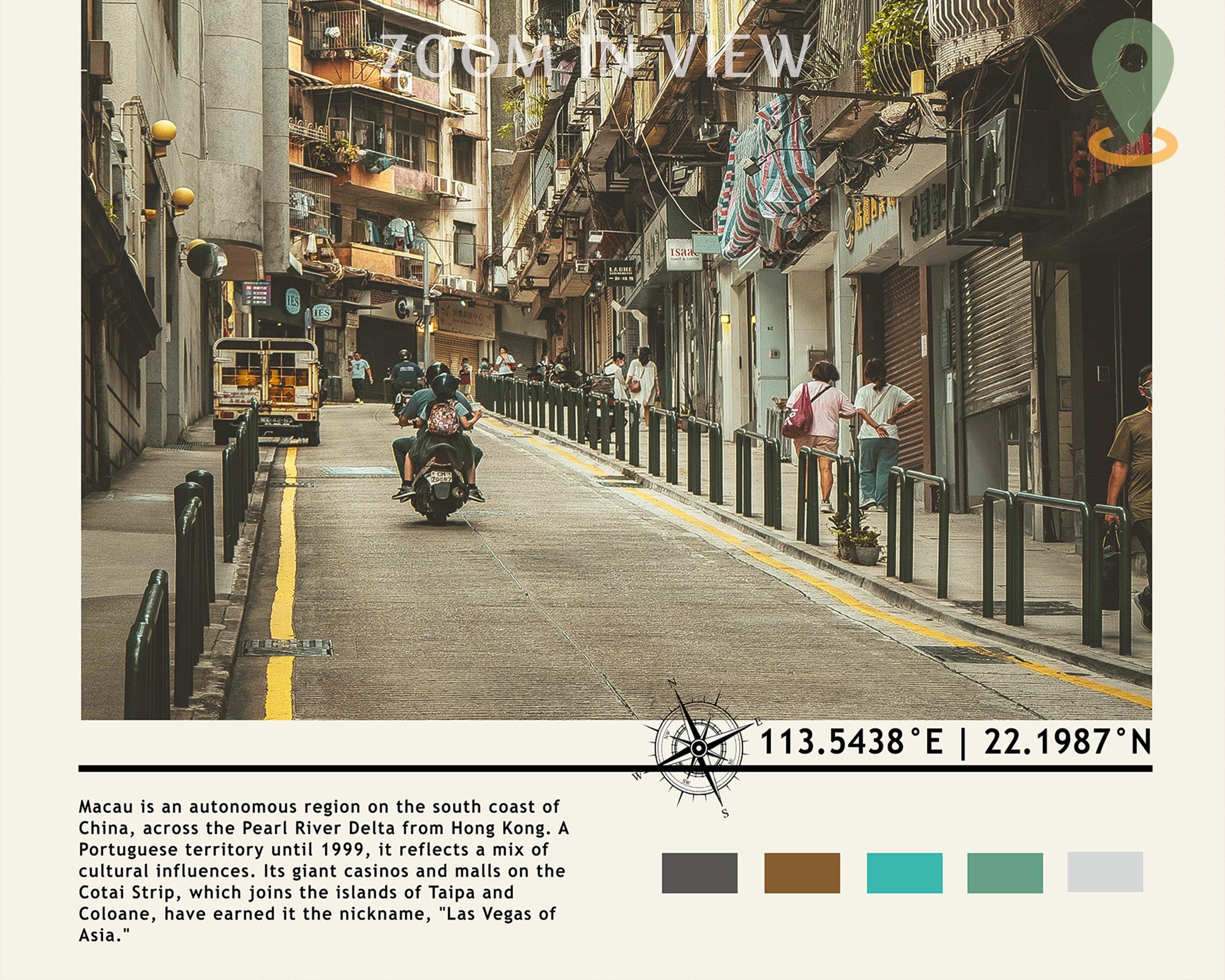 Macau Print Vintage Poster Macau Wall Art Macau Poster - Etsy