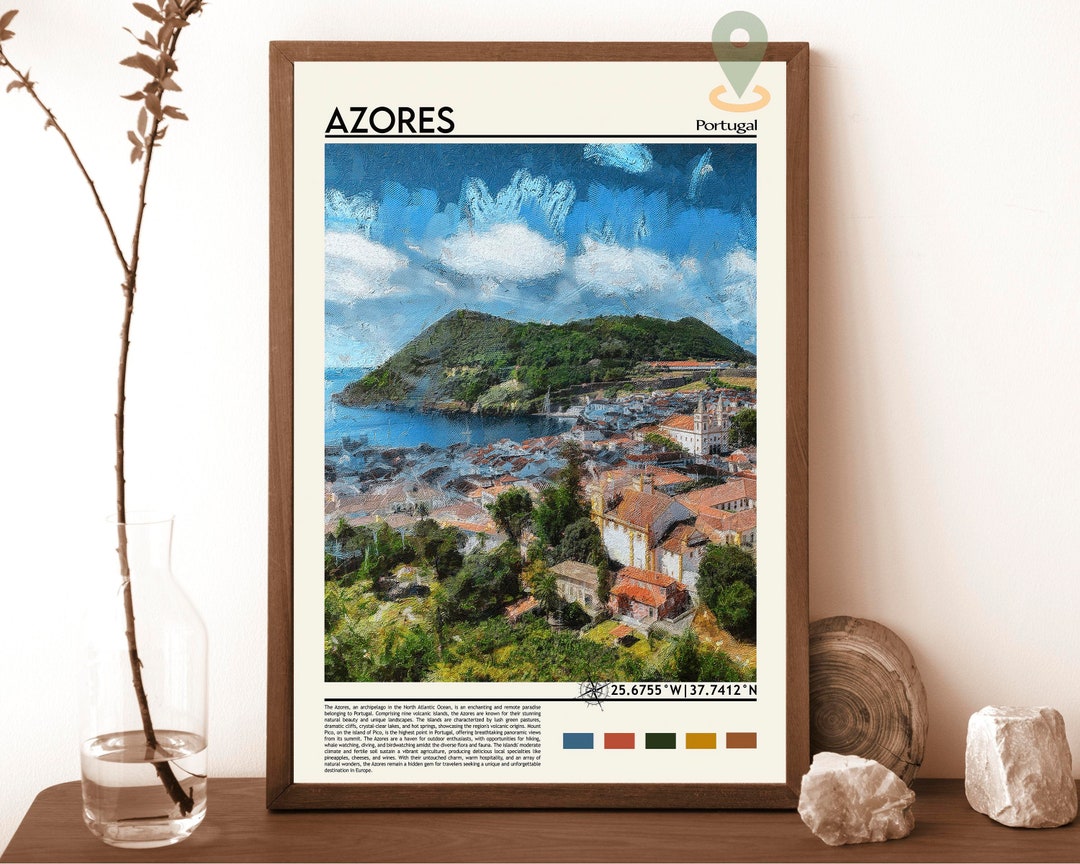 Azores Print, Vintage Poster, Azores Art, Azores Poster, Azores Photo ...