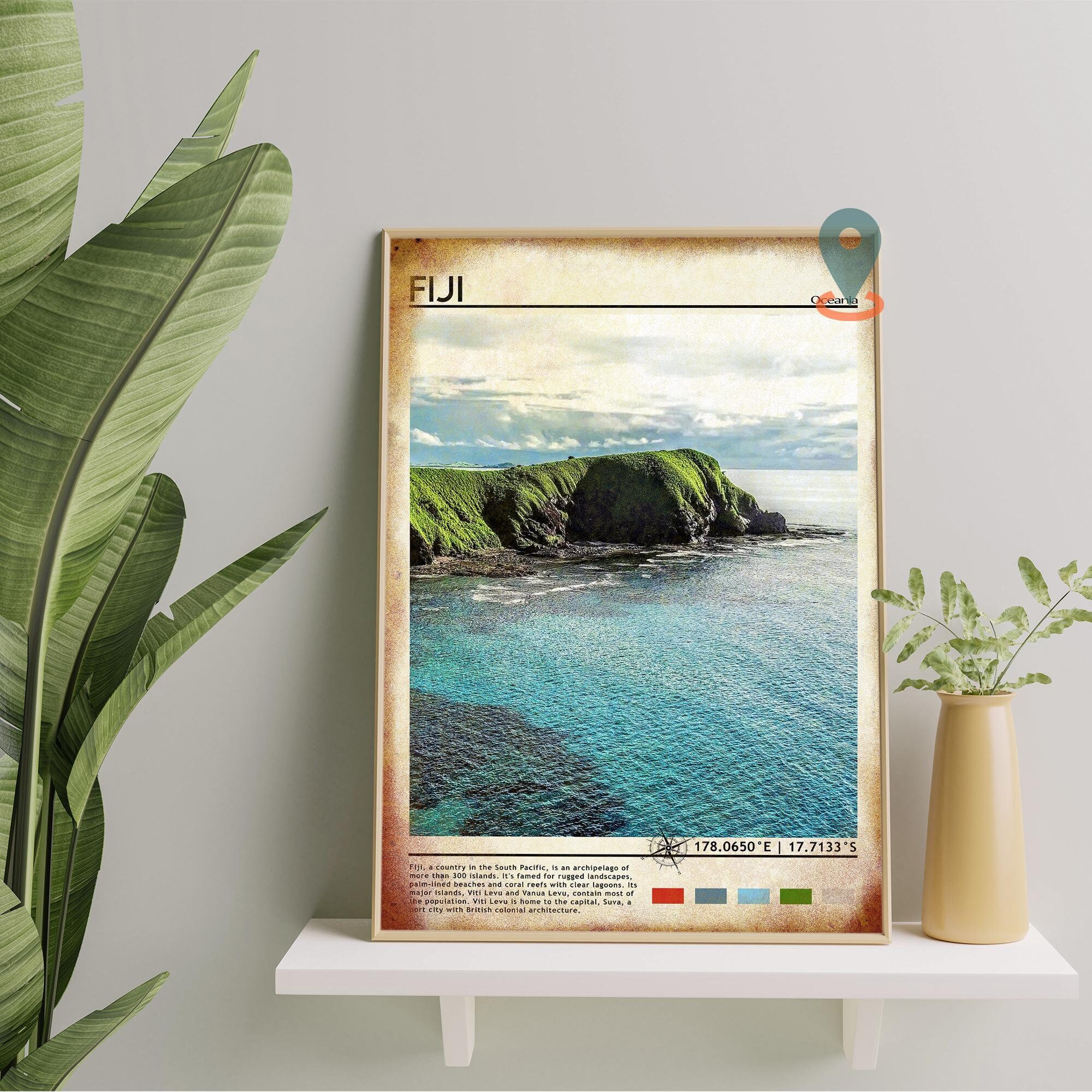 Fiji Print Fiji Poster Fiji Wall Art Fiji Art Print Fiji - Etsy
