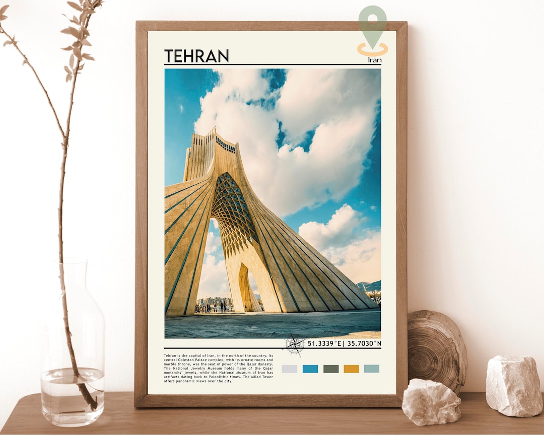 Tehran Print, Vintage Poster, Tehran Art, Tehran Poster, Tehran Photo ...