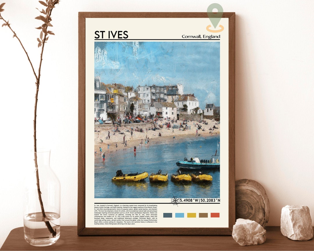 St Ives Print, St Ives Poster, St Ives Wall Art, St Ives Travel Print ...