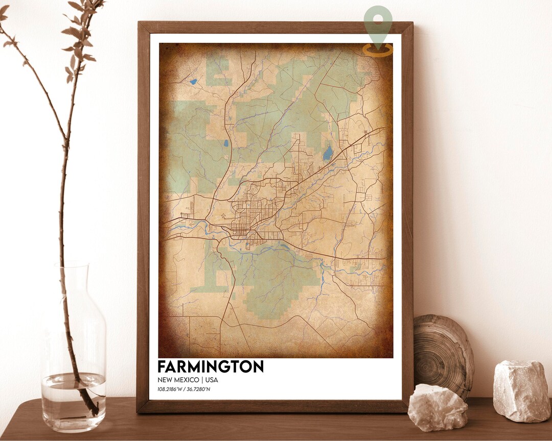 Farmington Map, Farmington Map Print, Farmington Personalized Map ...