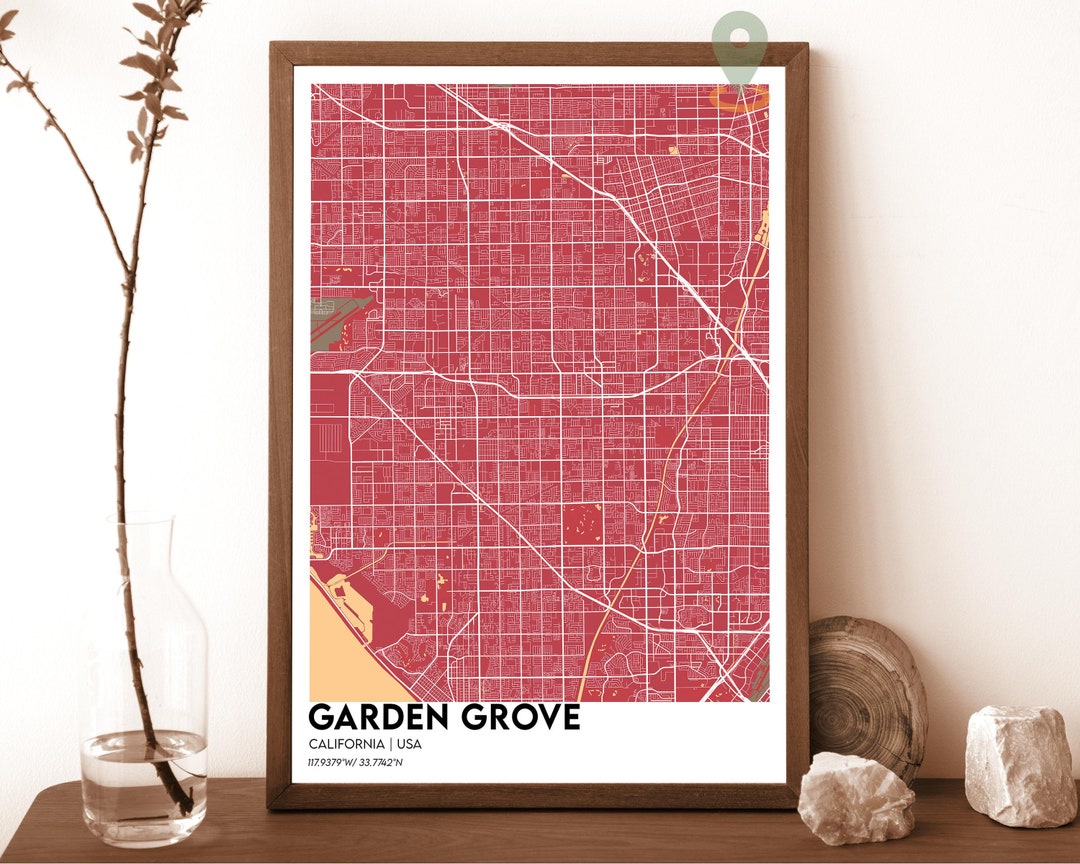 Garden Grove Map, Garden Grove Map Print, Garden Grove Personalized Map ...