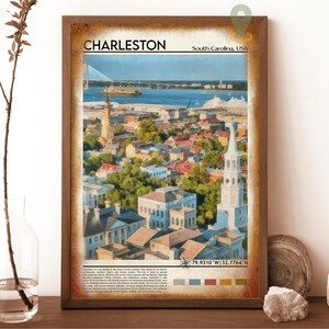 Charleston Print, Charleston Poster, Charleston Travel, Charleston Art ...
