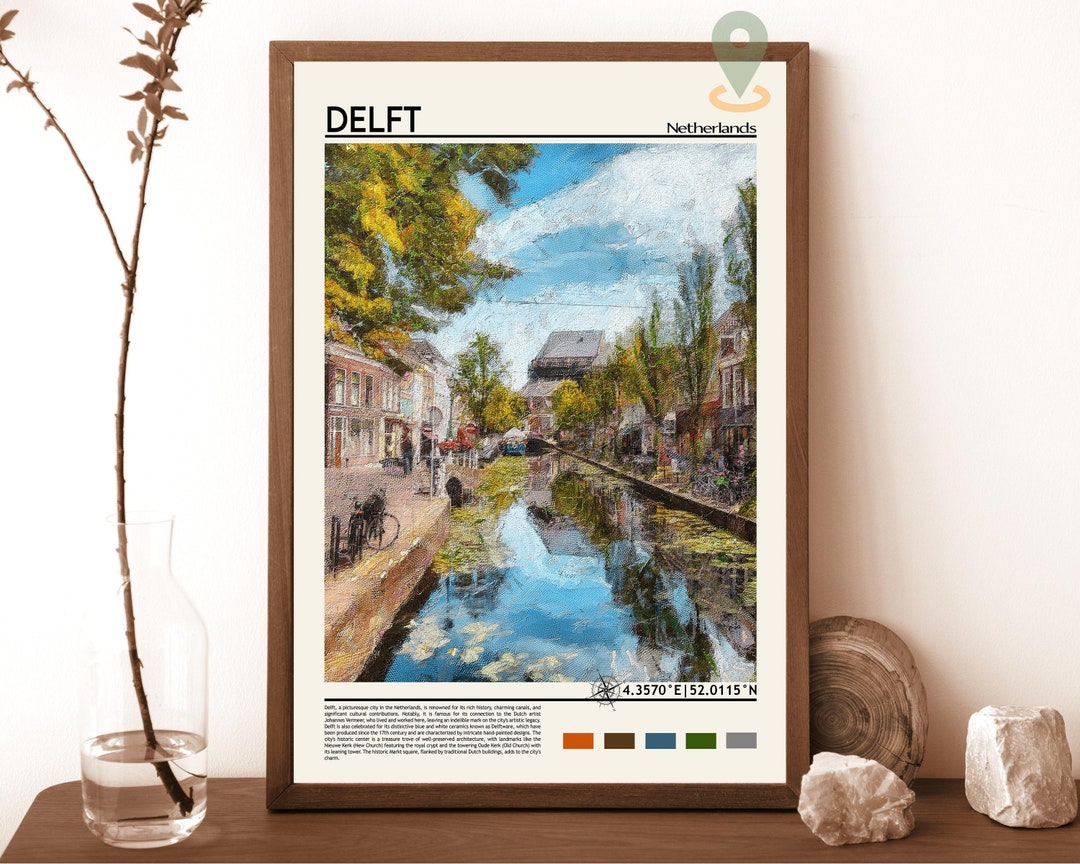 Delft Print, Delft Poster, Delft Wall Art, Delft Travel Print, Delft ...