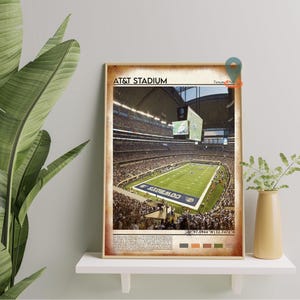 AT&T Stadium Poster,dallas Cowboys Stadium Poster, Football NCAA Lovers ...