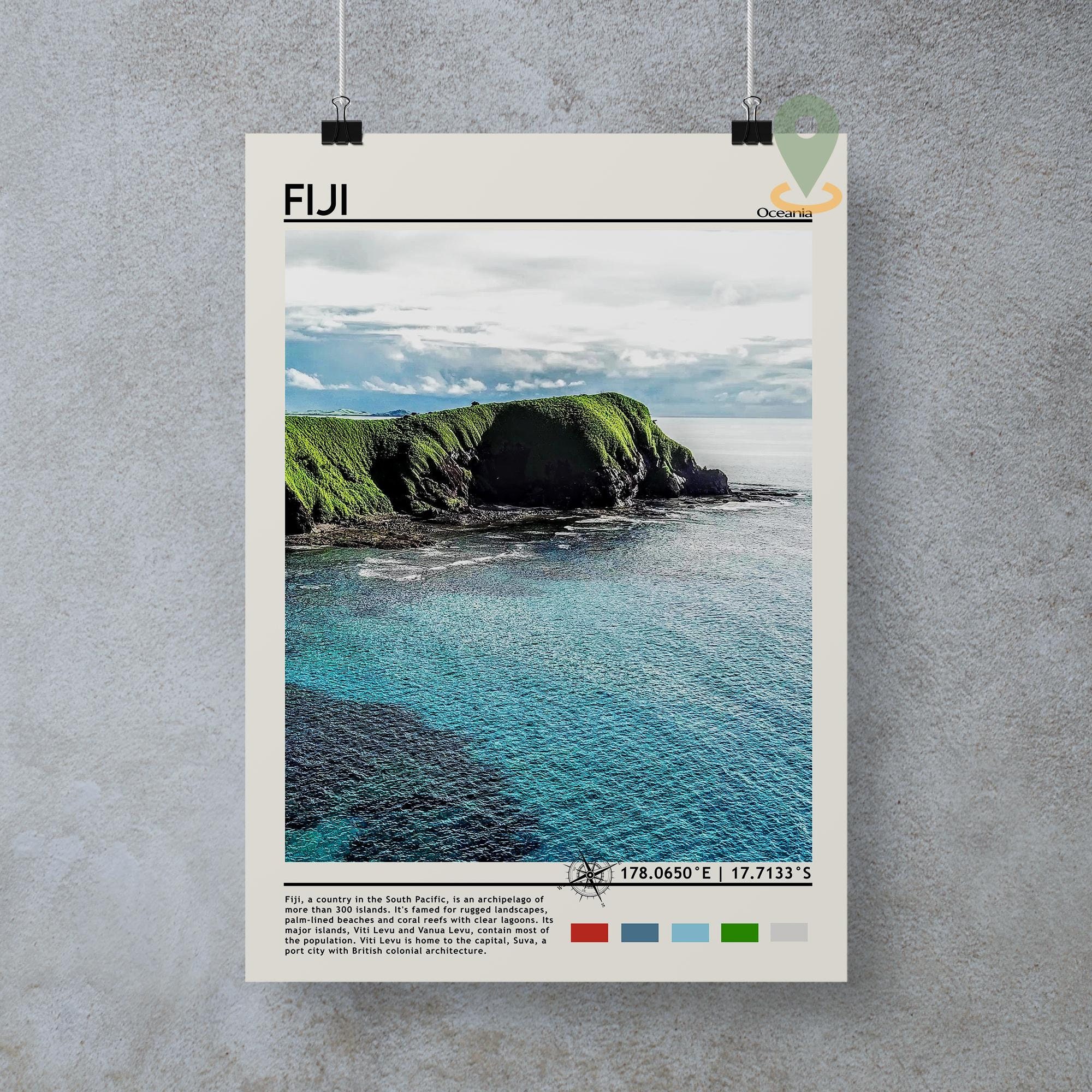 Fiji Print Fiji Poster Fiji Wall Art Fiji Art Print Fiji - Etsy
