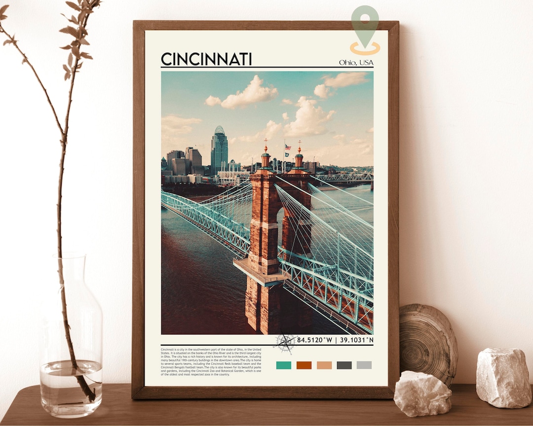 Cincinnati Print, Cincinnati Poster, Cincinnati Wall Art, Cincinnati ...