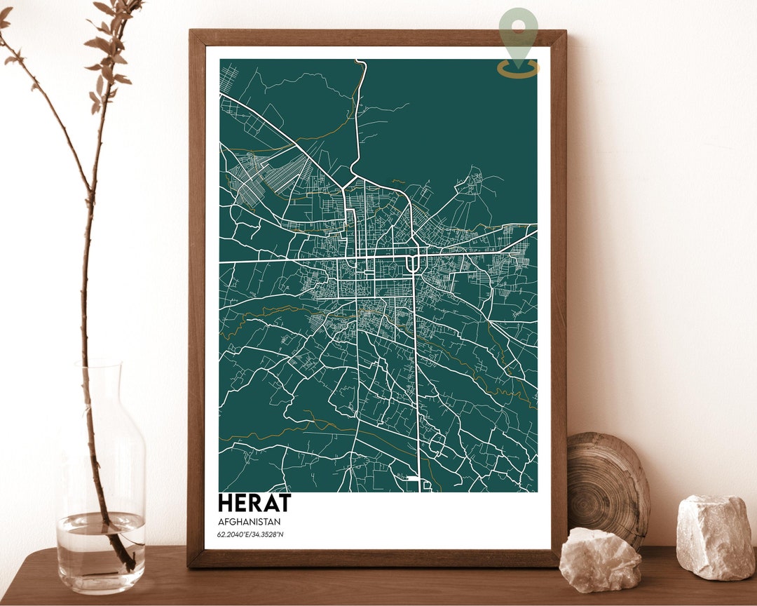 Herat Map, Herat Map Print, Herat Personalized Map, Herat Wall Art ...