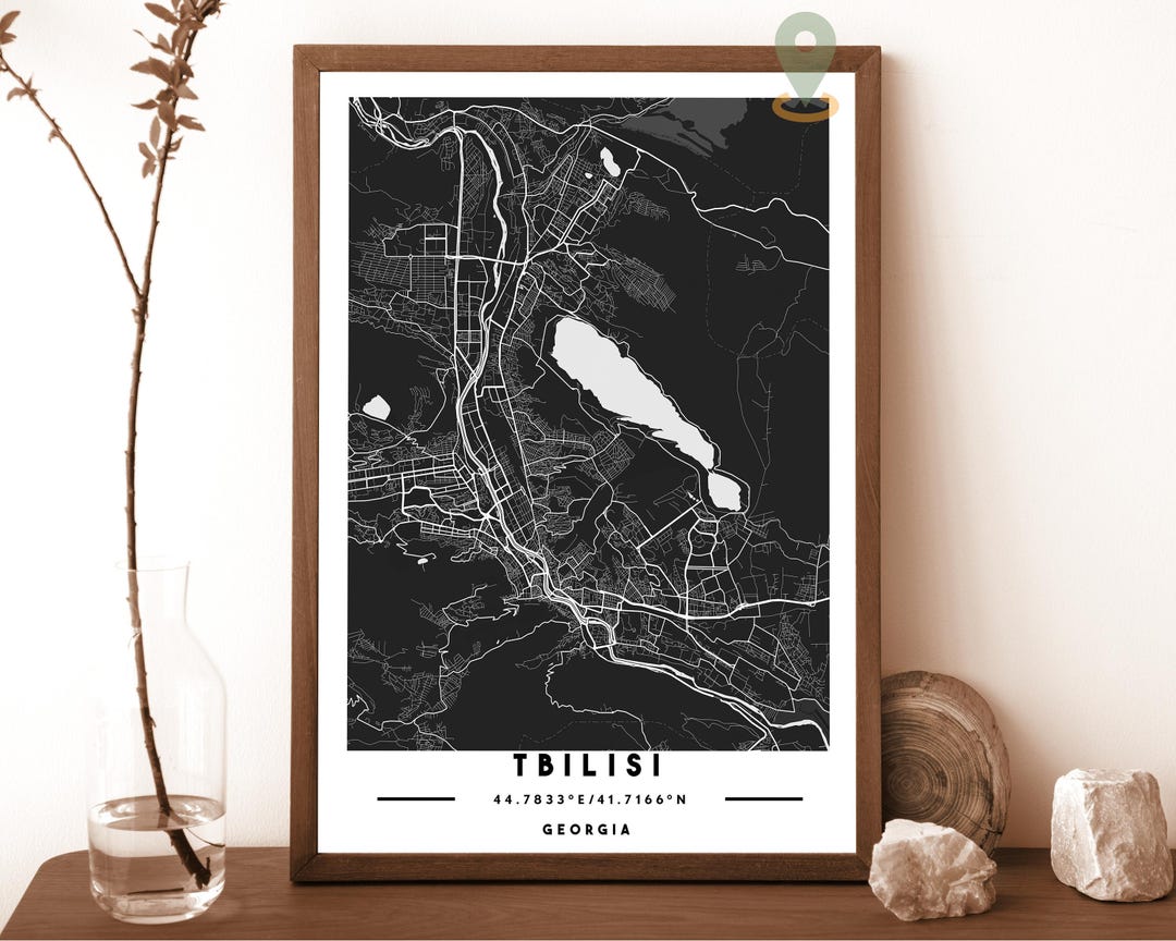 Tbilisi Map, Tbilisi Map Print, Tbilisi Personalized Map, Tbilisi Wall ...