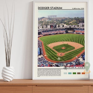 Dodger Stadium Print, Dodger Stadium Poster, Dodger Stadium Wall Art ...