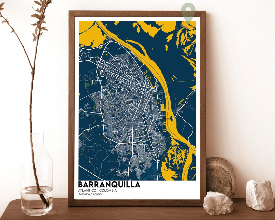 Barranquilla Map Poster, Barranquilla Map Print, Barranquilla ...