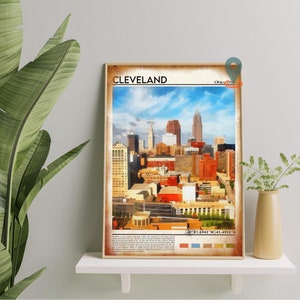 Cleveland Print, Cleveland Poster, Cleveland Wall Art, Cleveland Travel ...