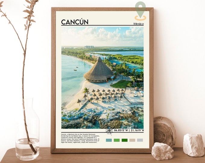 Cancun Mexico Quintana Roo Travel Wall Art Poster Print - Etsy