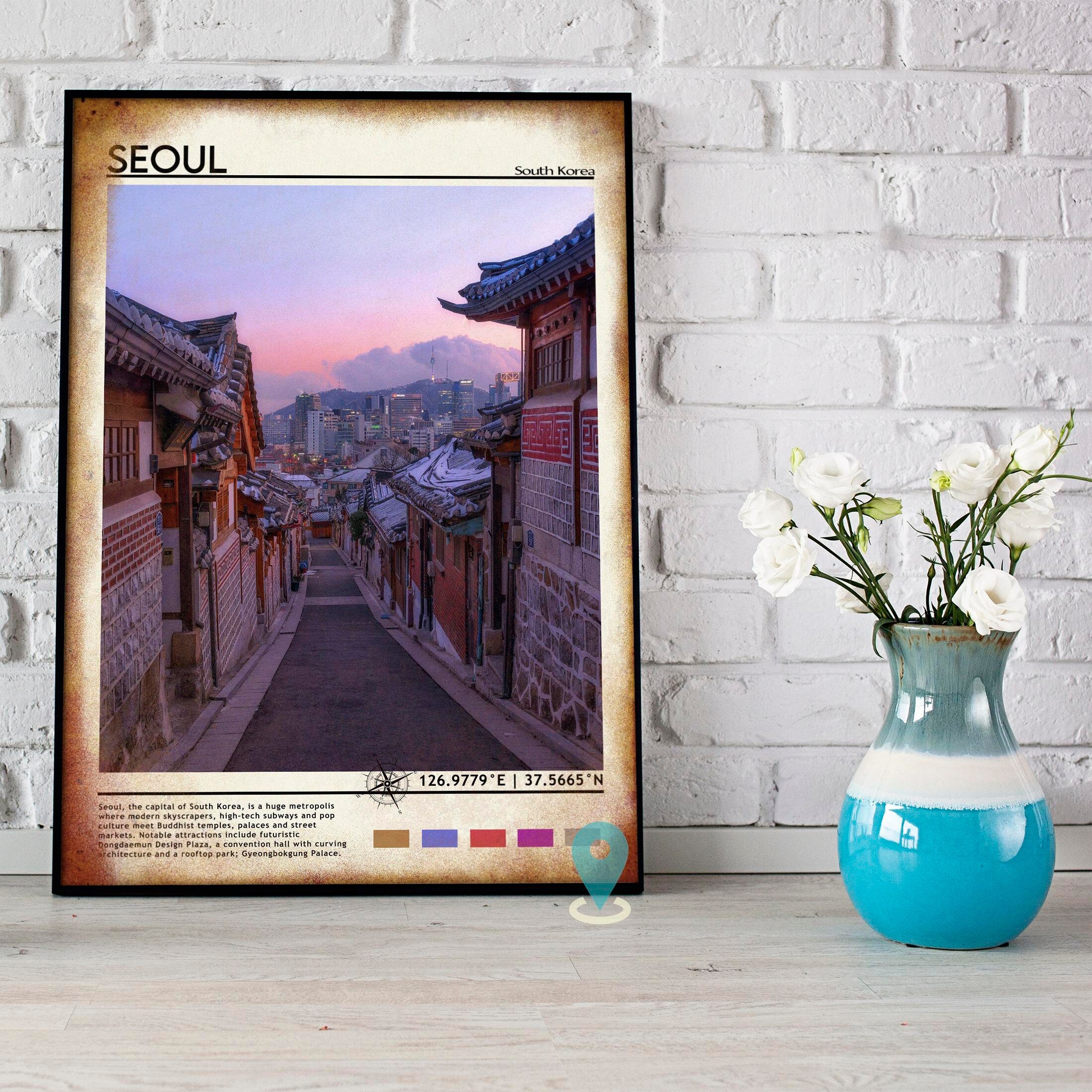 Seoul Print Vintage Poster Seoul Wall Art Seoul Digital - Etsy