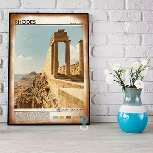 Rhodes Print, Rhodes Poster, Rhodes Wall Art, Rhodes Travel, Rhodes Art ...