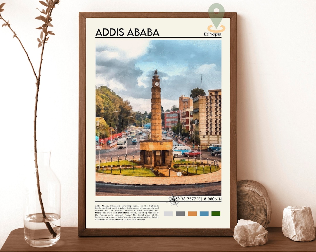 Addis Ababa Print, Addis Ababa Art, Addis Ababa Poster, Addis Ababa ...