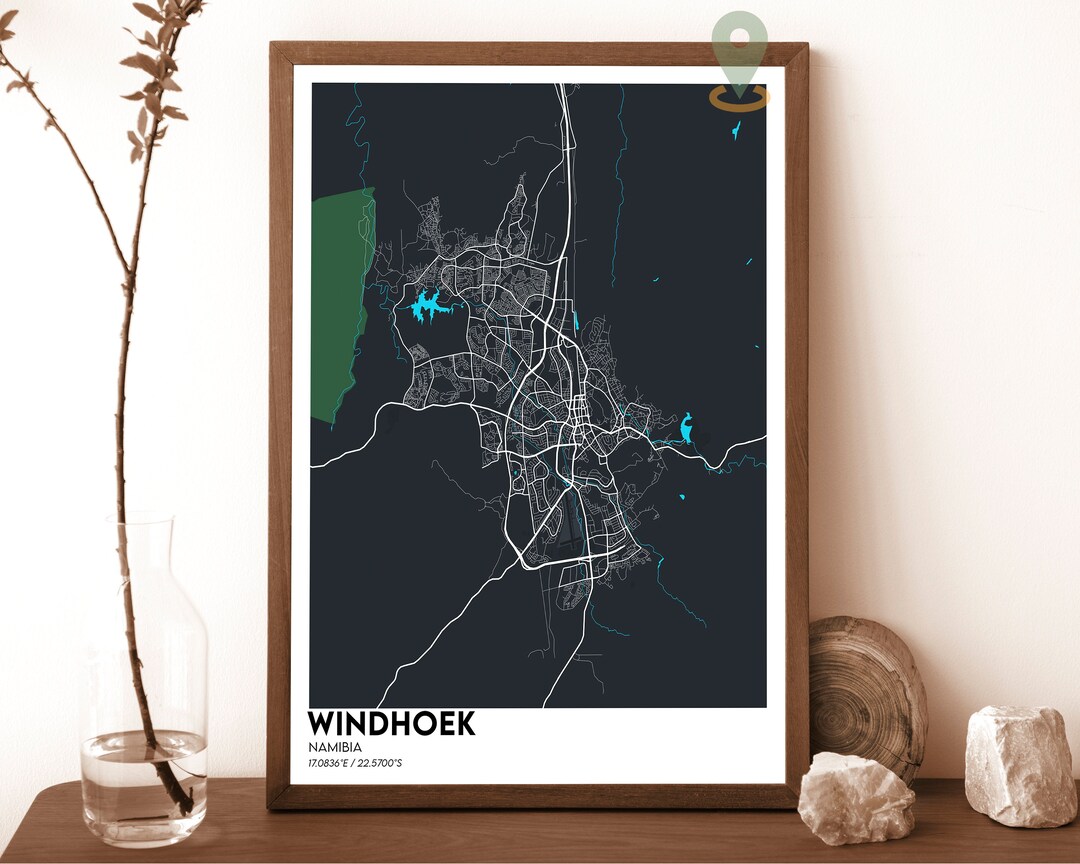 Windhoek Map , Windhoek Map Print, Windhoek City Map, Windhoek Wall Art ...