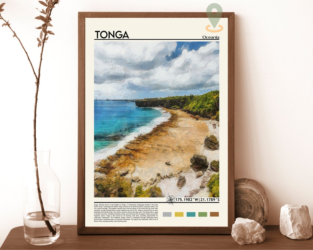 Tonga Print, Tonga Poster, Tonga Wall Art, Tonga Travel, Tonga Art ...