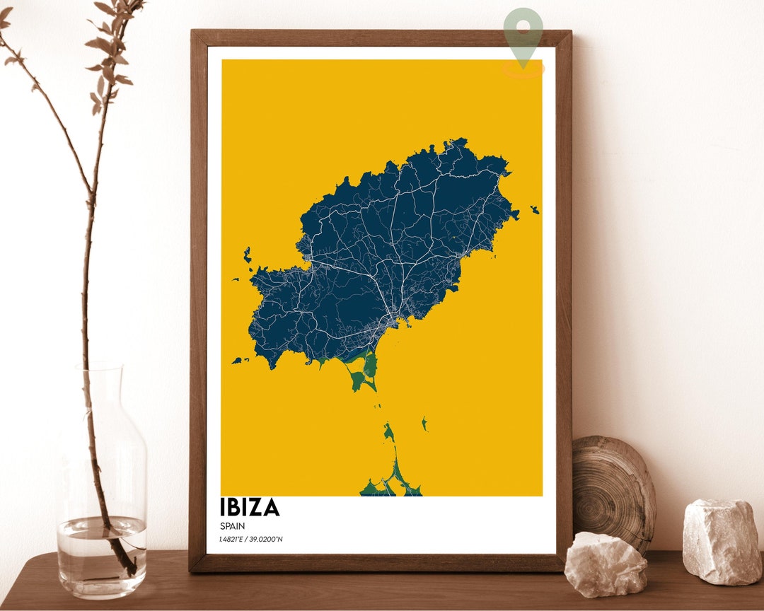 Ibiza Map, Ibiza Map Print, Ibiza Personalized Map, Ibiza Wall Art, Ibiza Travel Poster, Ibiza ...