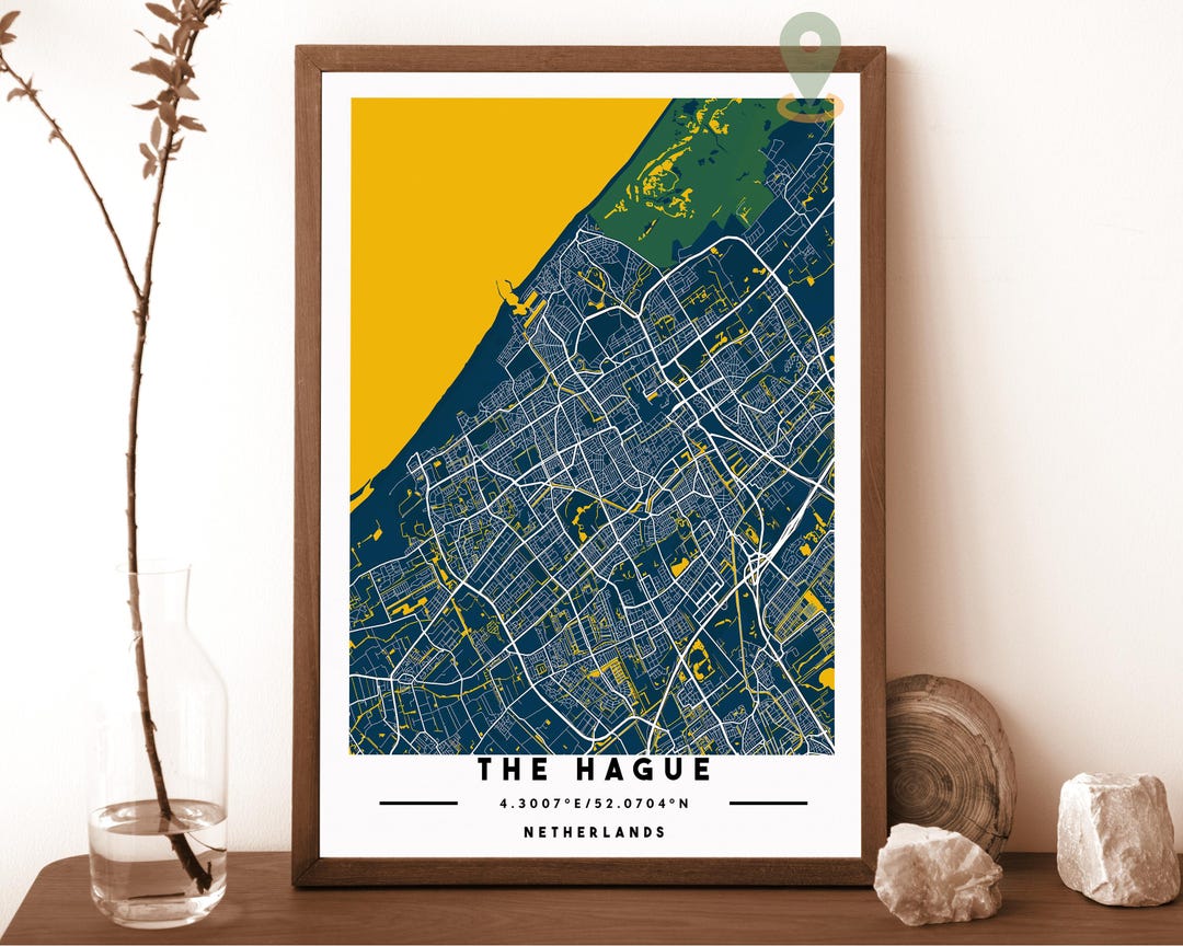 Mapa de Haia, impressão do mapa de Haia, mapa personalizado de Haia ...