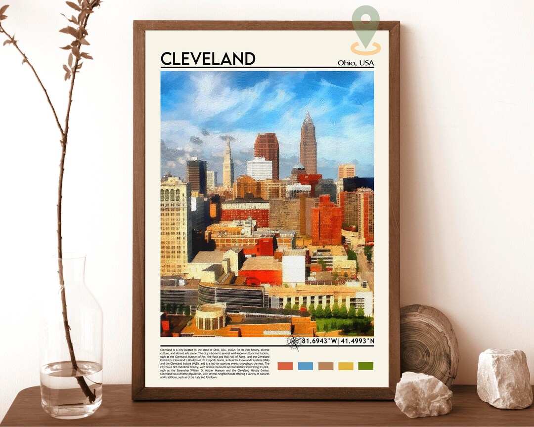 Cleveland Print, Cleveland Poster, Cleveland Wall Art, Cleveland Travel ...