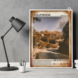 Hollywood Print, Hollywood Poster, Hollywood Wall Art, Hollywood Travel ...