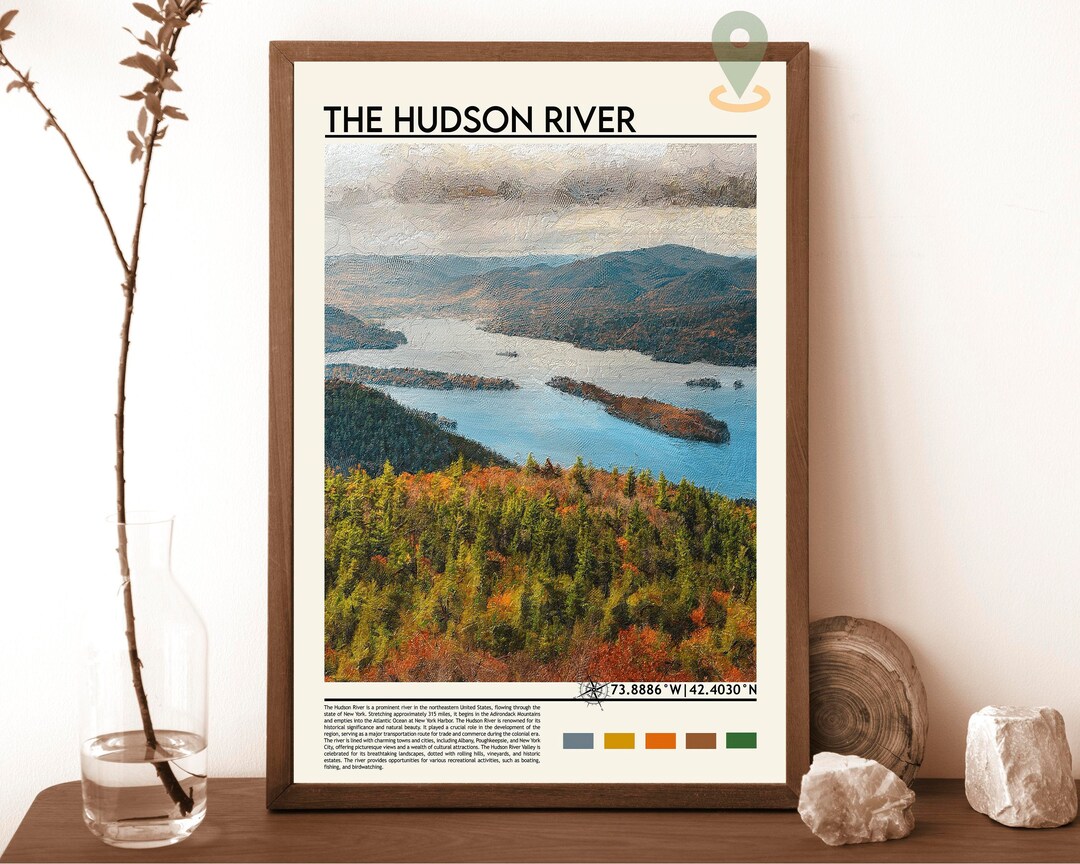 Hudson River Print, Hudson River Poster, Hudson River Wall Art, Hudson ...