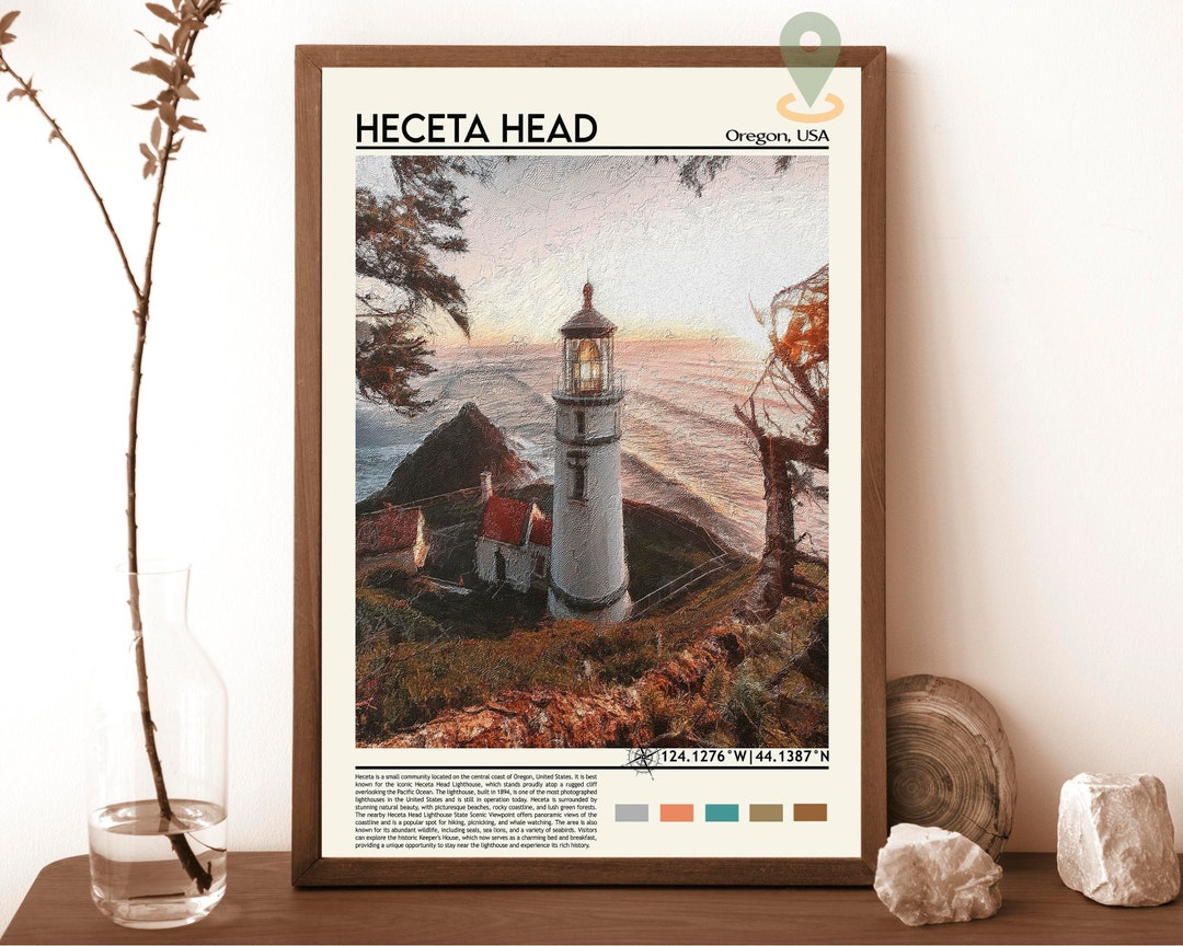 Heceta Head Print, Heceta Head Wall Art, Heceta Head Poster, Heceta ...