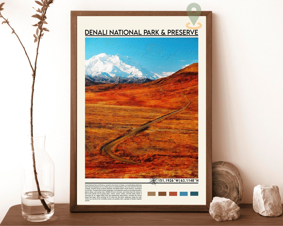 Denali National Park, Denali Print, Denali Art Print, Denali Wall Art ...