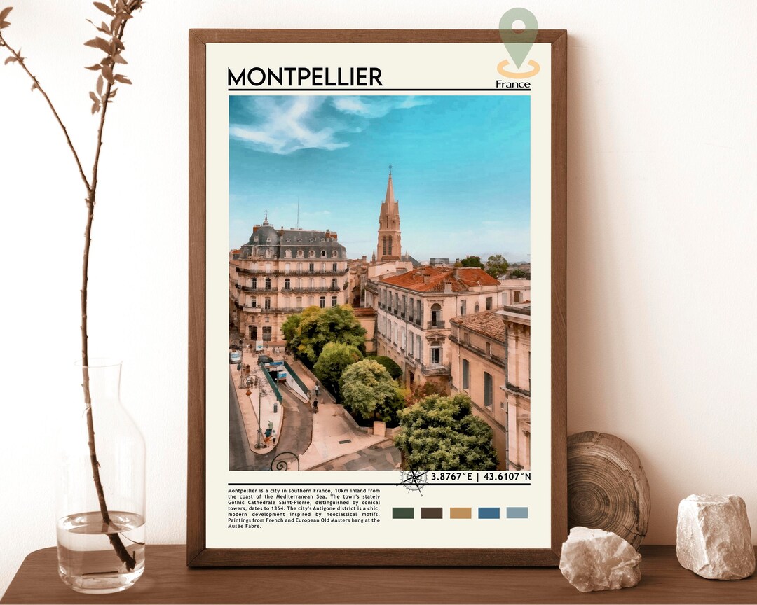Montpellier Print, Montpellier Art, Montpellier Poster, Montpellier ...