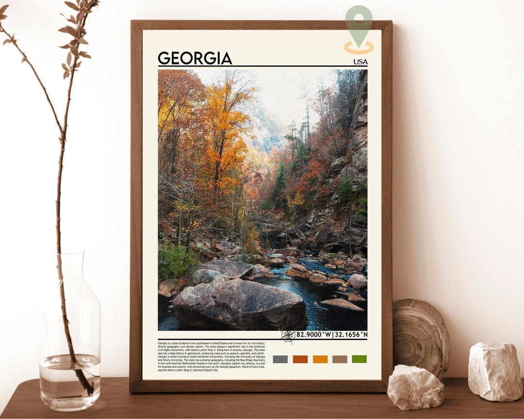 Georgia Print Georgia Wall Art Georgia Poster Georgia - Etsy