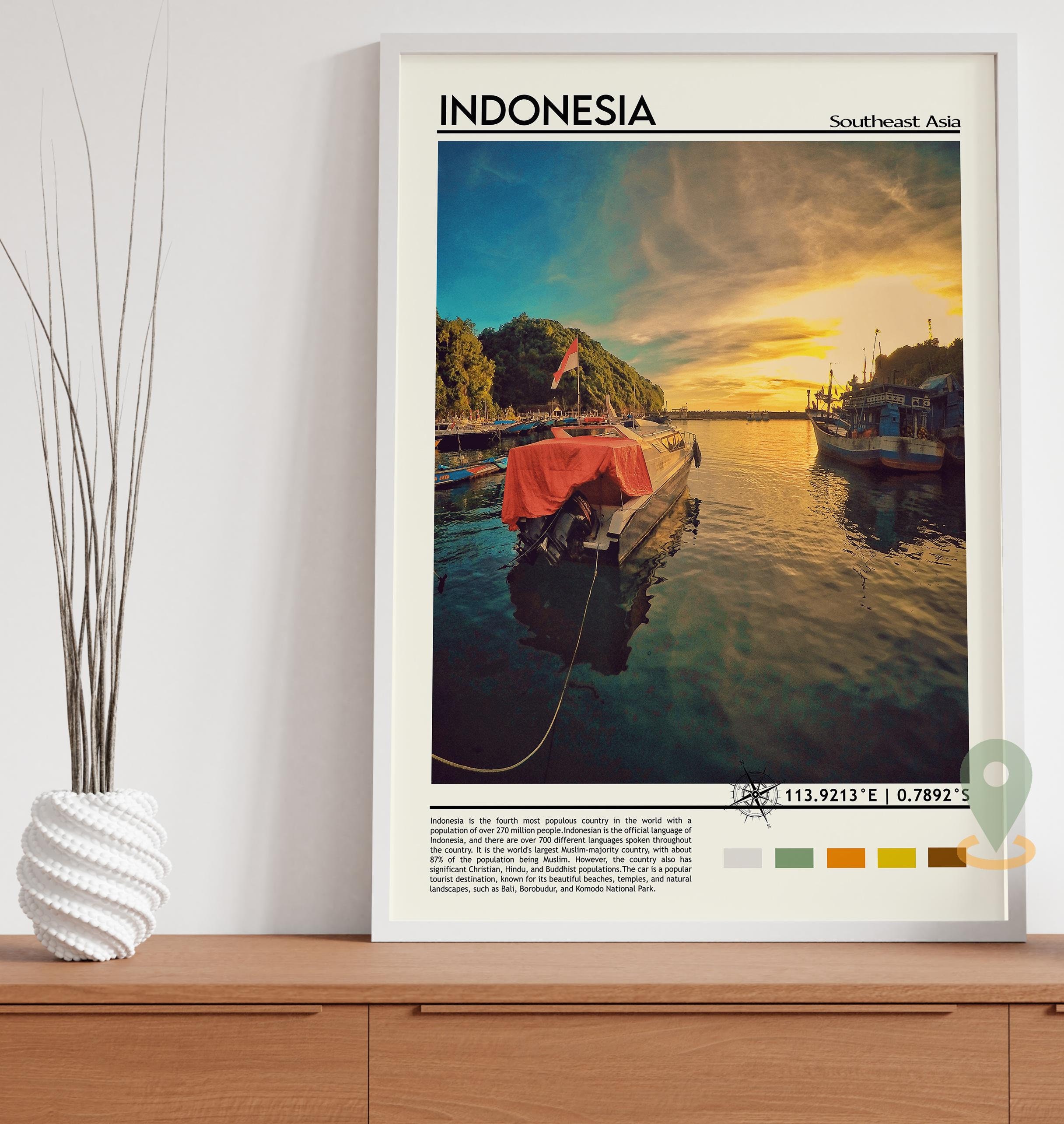 Indonesia Print Indonesia Art Indonesia Poster Indonesia - Etsy