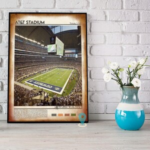 AT&T Stadium Poster,dallas Cowboys Stadium Poster, Football NCAA Lovers ...