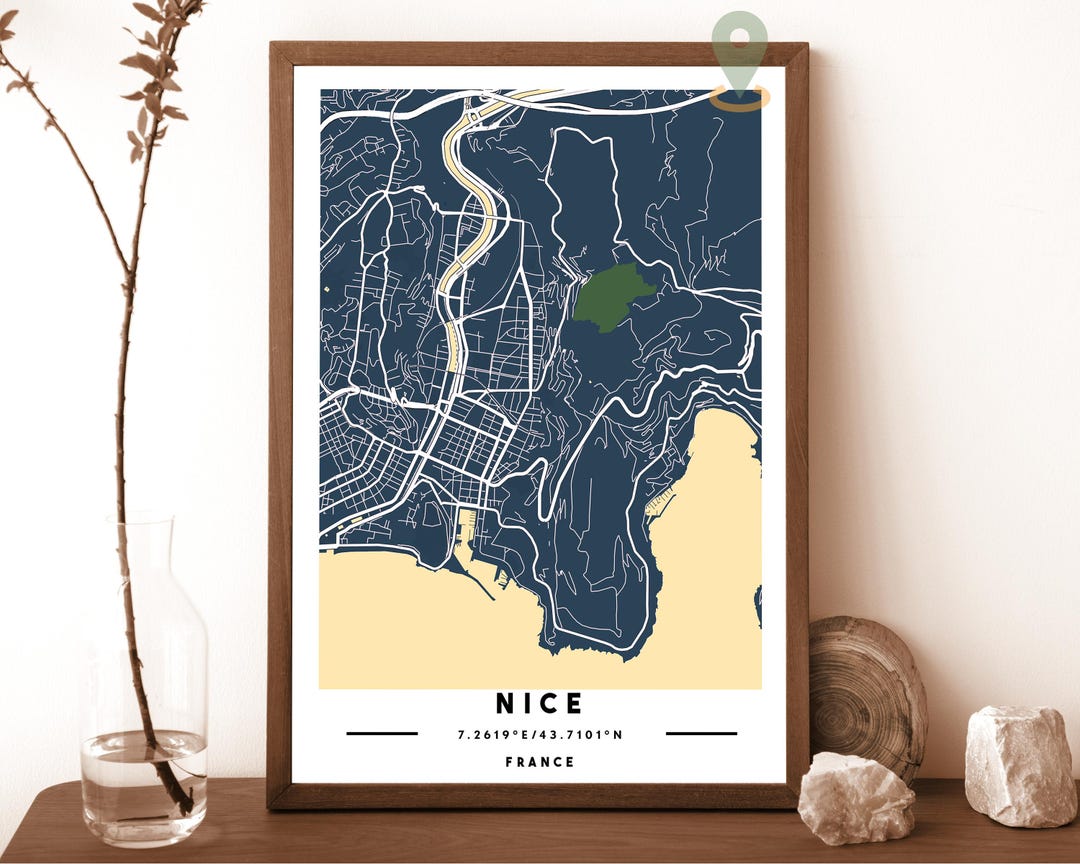 Nice Map, Nice Map Print, Nice Wall Art, Nice Travel Poster, Nice ...
